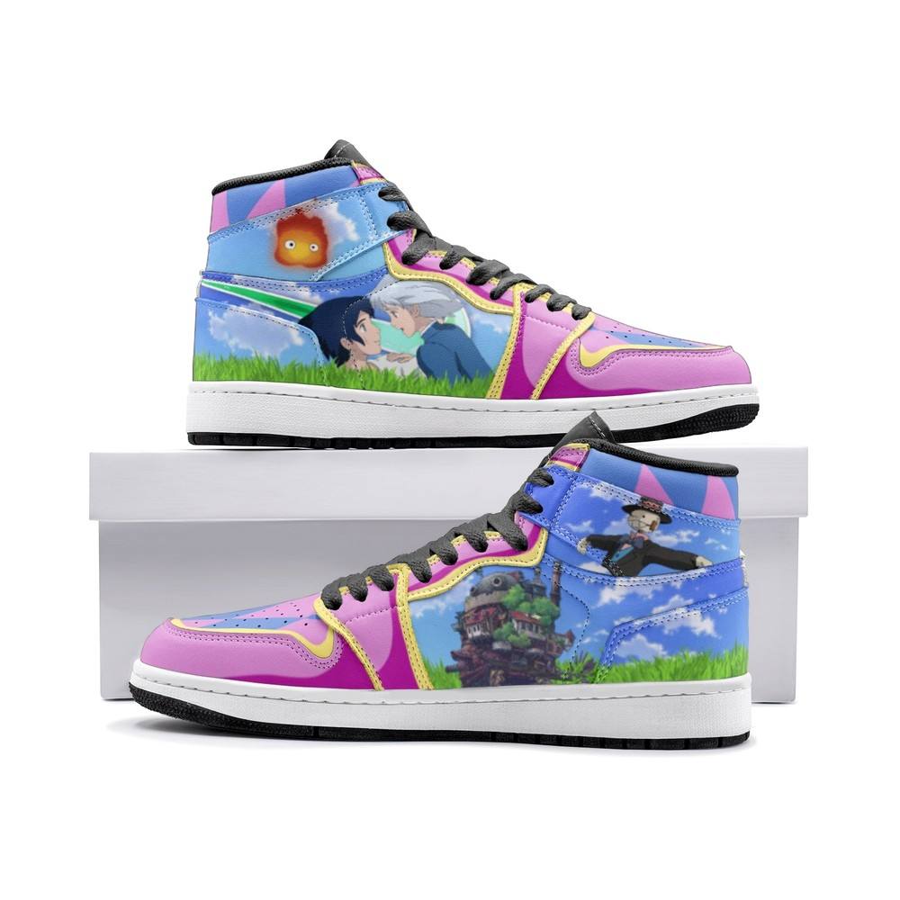 Howl And Sophie Howl's Moving Castle Air Jordan 1 High Top Shoes ...