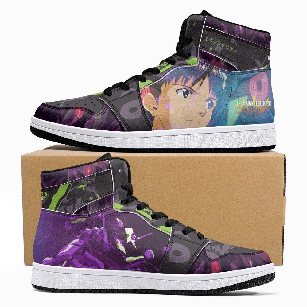 Shinji Ikari Eva Unit 01 Neon Genesis Evangelion JD1 High Top Shoes ...