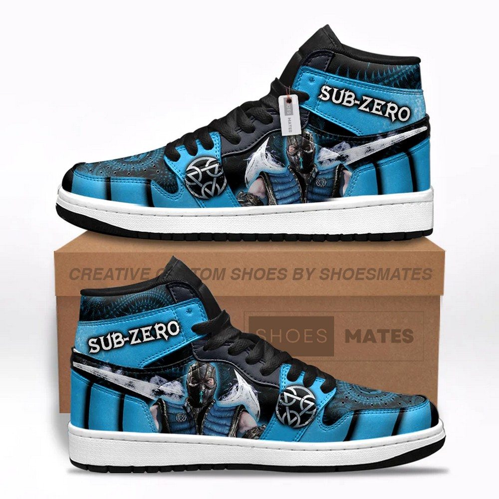 Sub-Zero Mortal Kombat AJ1 High Top Shoes - Shoes Mates
